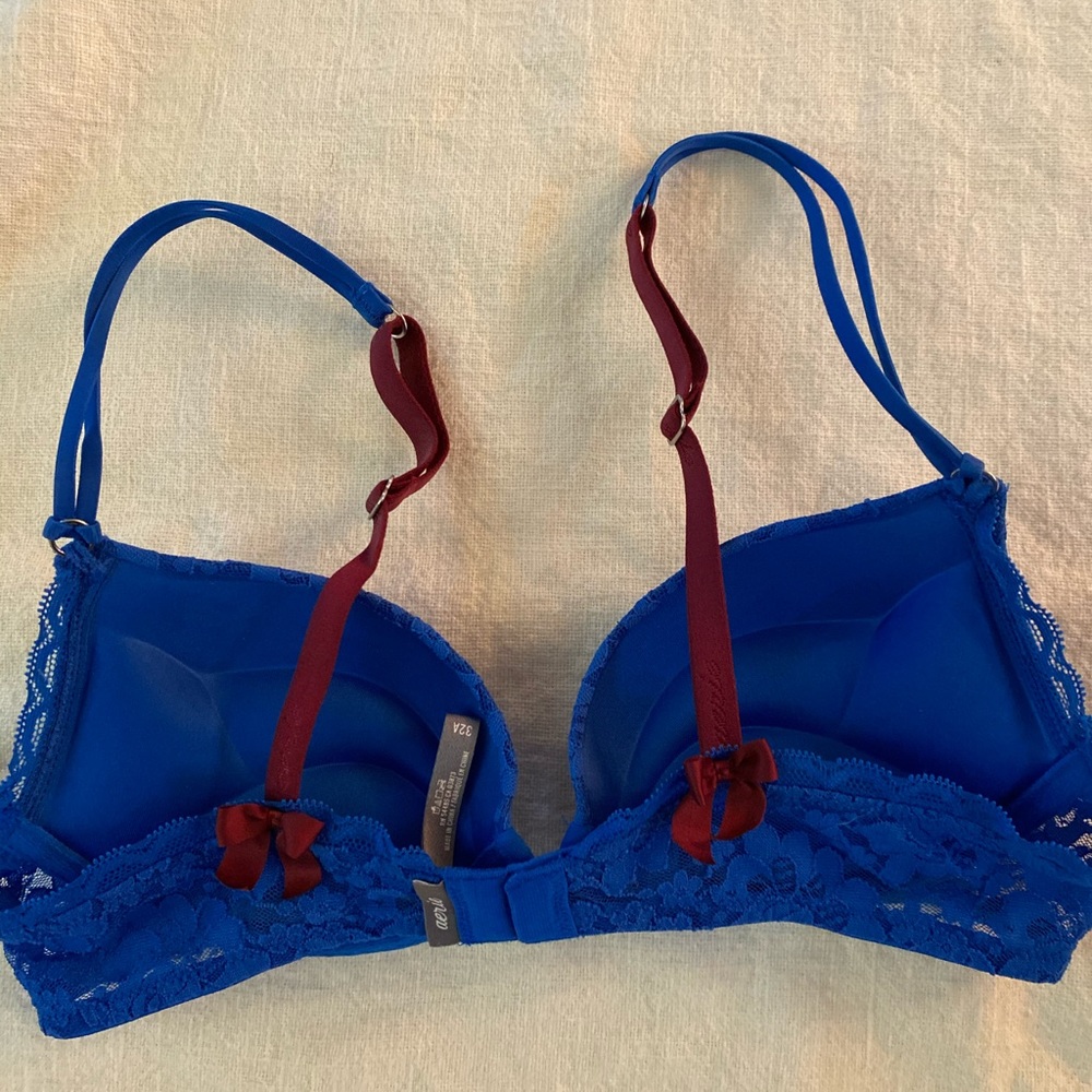 Aerie Blue Lace Push Up Bra 32a - Gem